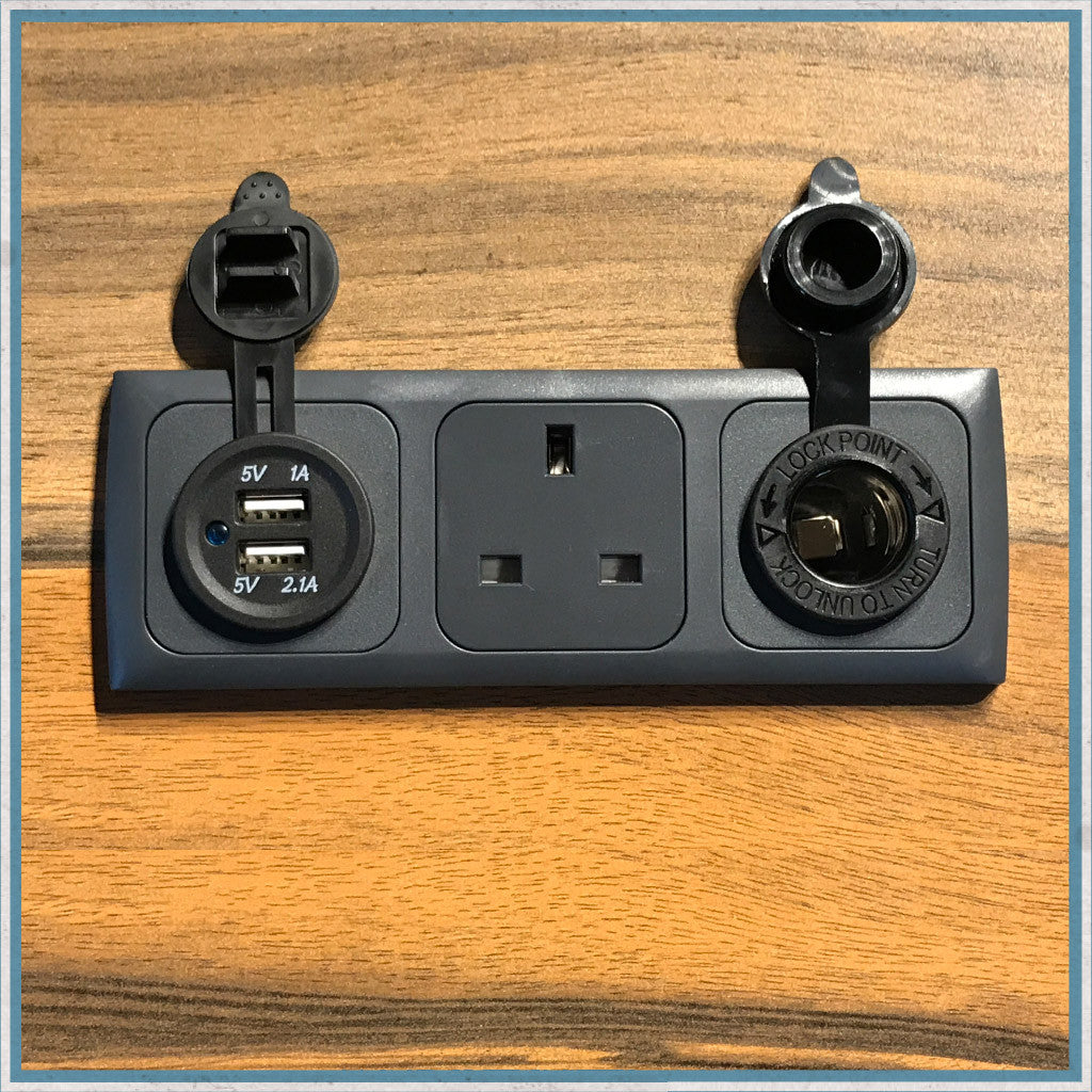 camper van USB panel-Camper Van, Motorhome 230V + 12V + USB Panel ...