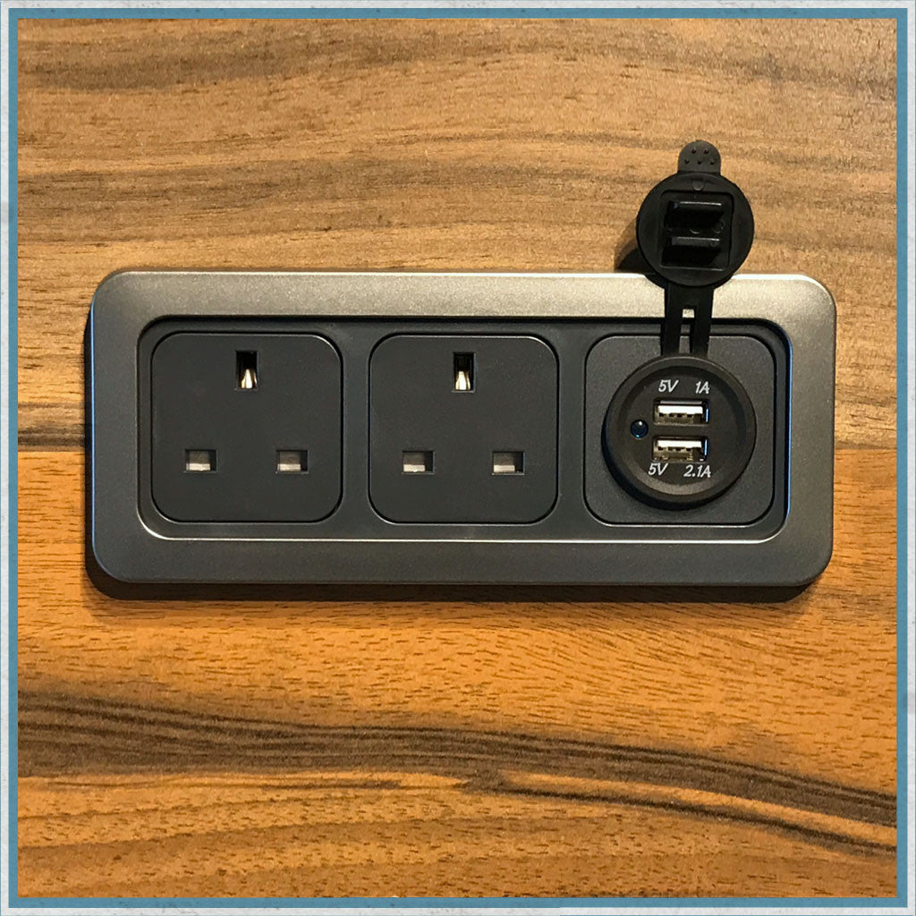 camper van USB panel-Camper Van, Motorhome 230V + 12V + USB Panel ...