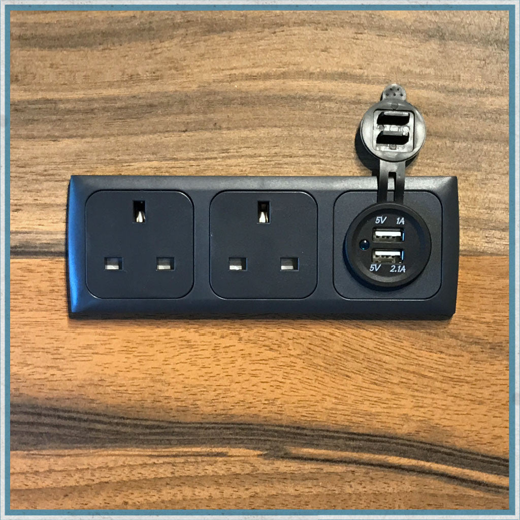 camper van USB panel-Camper Van, Motorhome 230V + 12V + USB Panel ...