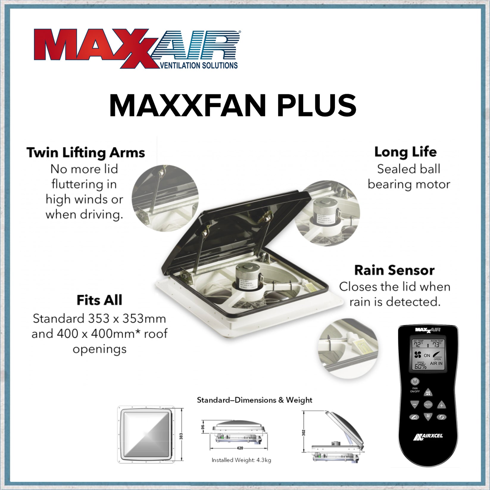 Maxxair Maxxfan Plus Roof Vent-MaxxAir Maxxfan Plus Roof Vent-Camper ...